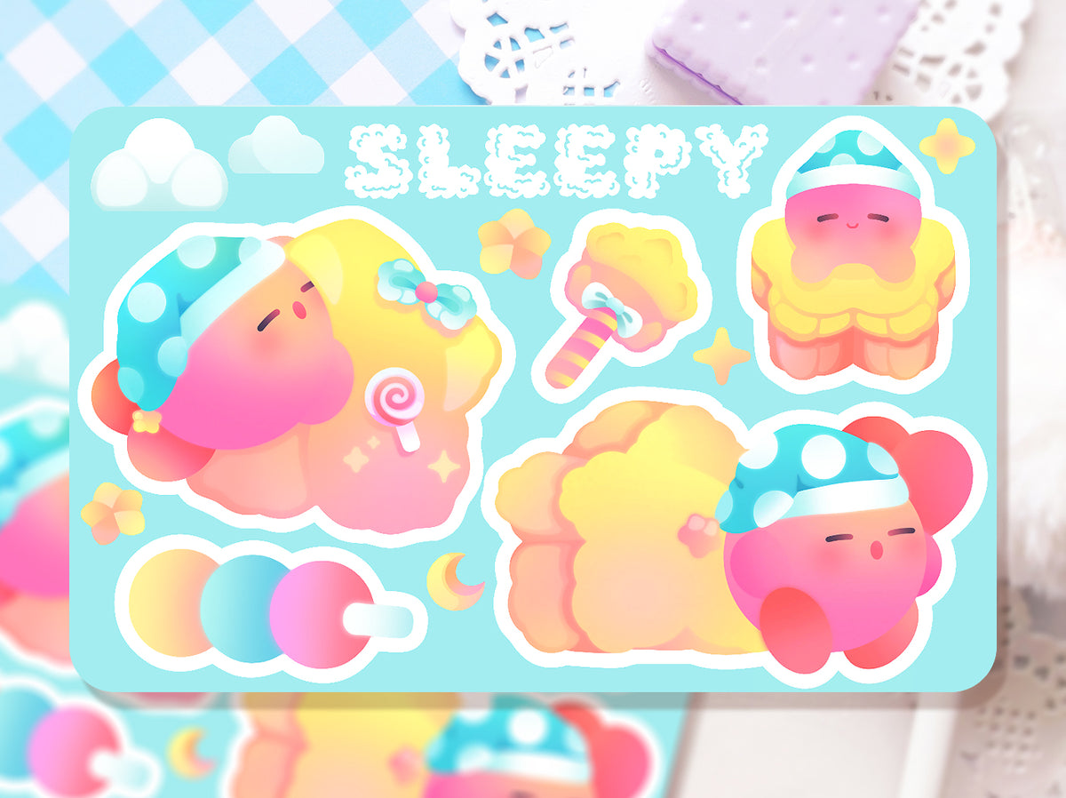 Sleepy ♡ Kirby Stickers – Puffychi